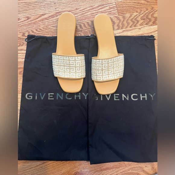 Givenchy | Shoes | Givenchy 4g Womens Raffia Logo Slide Sandals 95 ...